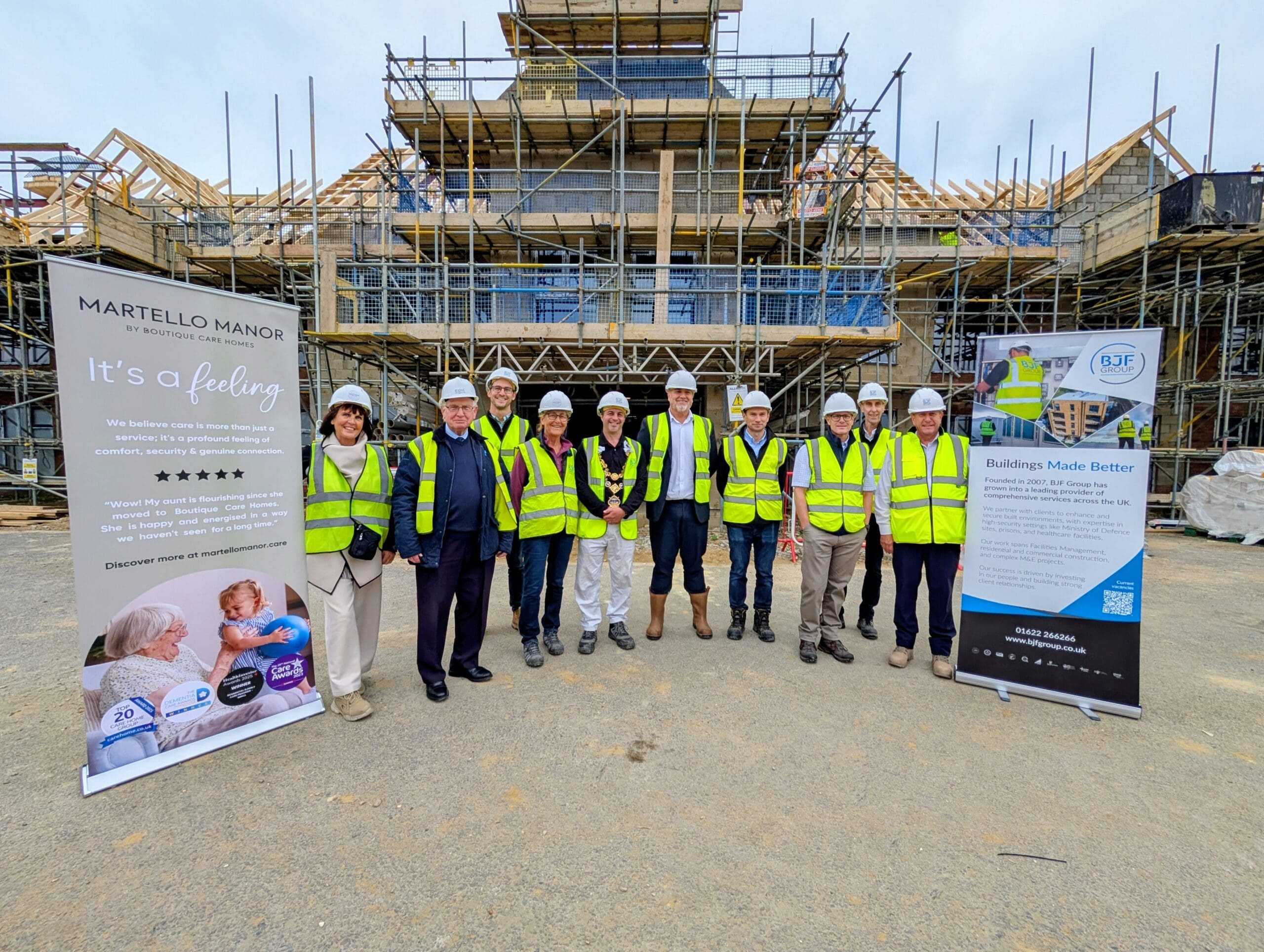 Mayor of Hythe Marks Major Milestone As Martello Manor Reaches New Heights | Boutique Care Homes